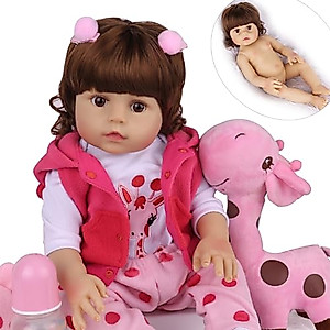 CHAREX Reborn Baby Dolls Silicone Full Body, 18 Inches Lifelike Baby Dolls Girls, Soft Vinyl Weighted Doll for Age 3+