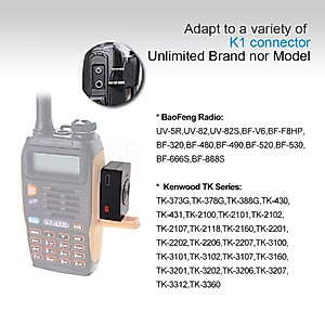BAOFENG Walkie Talkie Wireless Headset, Hands-Free K1 Plug PTT Earphone with Noise Cancelling Mic UV-82 UV-5R Walkie Talkie(K Plug, K Connector)