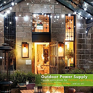 Outdoor Wall Lights with GFCI Outlet, Wall Light Fixture Porch Light Wall Lantern, Waterproof Exterior Wall Sconce, Black Wall Mounted Lighting Black for House Outside Garage, 2-Pack