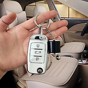 stymart Shifter Gear Keychain, 6 Speed Gear Box Shifter Keychain Key chain Ring, Mini Car Gear Shift Stick Knob Keyring, Car Key Fob Keychain Accessories(Black)