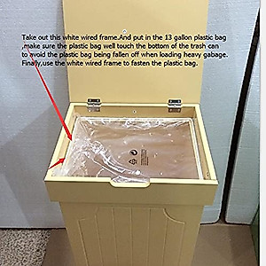 Function Home Trash Can Cabinet, 23 Gallon Kitchen Garbage Can, Wooden Recycling Trash Bin, Freestanding Dog Proof Trash Can, Farmhouse Trash Cabinet with Lid for Home Kitchen Bathroom, Yellow