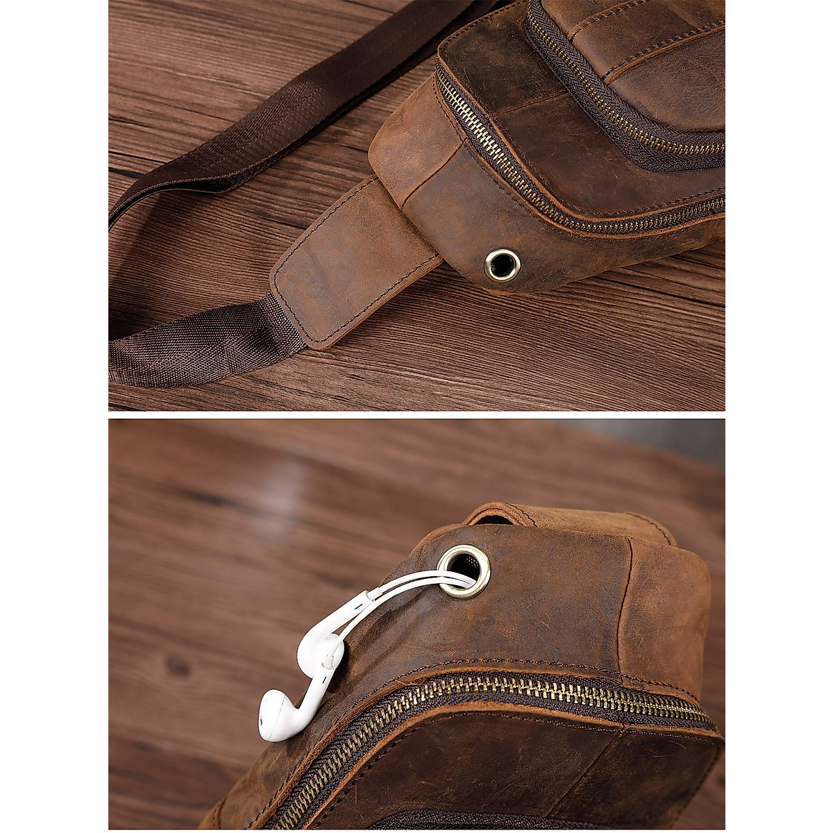 Le'aokuu Mens Outdoor Casual Travel Hiking Crossbody Chest Sling Bag One Shoulder Strap Bag Backpack Men