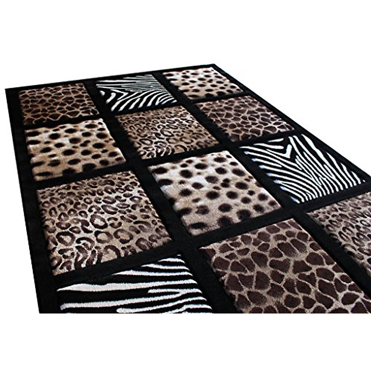 Modern Area Rug Animal Prints 8 Feet X 10 Feet 6 Inch Design S 251 Black