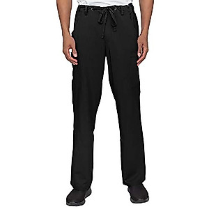Healing Hands 6 Pocket Mens Scrubs Pant Blue Label 9124 Dylan Drawstring Waist Scrub Pant for Men Black S
