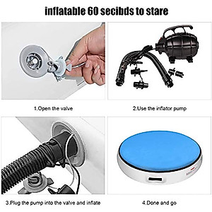 Inflatable Air Spot Tumbling Circle Mat for Exercise 3.3ft Thickness 8 Inches Training Air Mat for Gymnastics with Air Pump