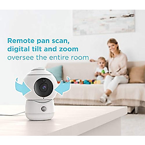 Motorola Peekaboo Twin Cameras WiFi 1080p Video Baby Monitor - Multi-Color Night Light, Two-Way Audio, Infrared Night Vision – 360 Degree Remote Pan Scan and Digital Zoom/Tilt, Soothing Sounds