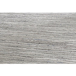 SAFAVIEH Rag Rug Collection Area Rug - 5' x 8', Grey, Handmade Boho Stripe Cotton, Ideal for High Traffic Areas in Living Room, Bedroom (RAR121A)