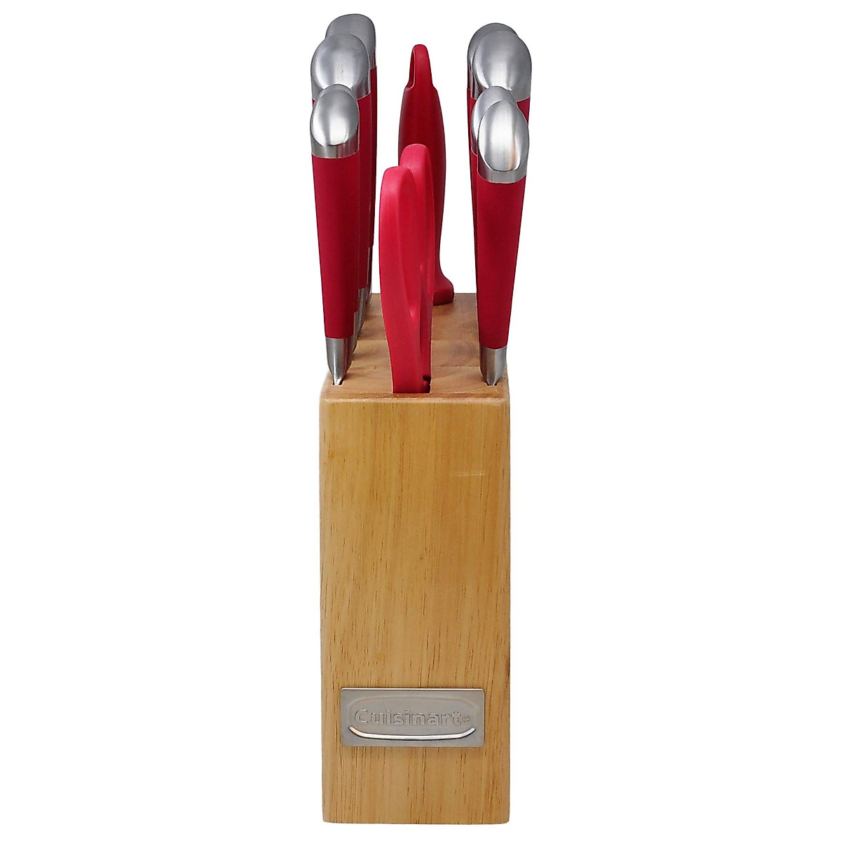 Cuisinart C77SS-11PRDGR 11-Piece Arista Collection Cutlery Stainless Steel Knife Block Set, Red