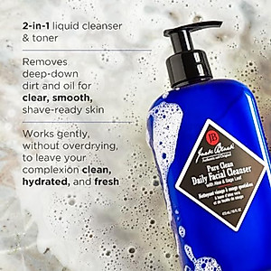 Jack Black Pure Clean Daily Facial Cleanser for Men - Mens Face Wash, Jack Black Face Wash Men's, Face Wash for Men, Face Cleanser for Men, 2-in-1 Mens Facial Cleanser & Toner, Gifts for Men, 16 Fl Oz