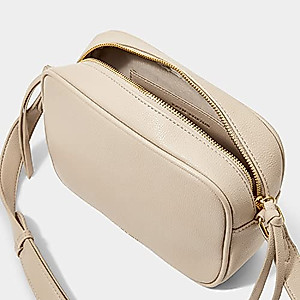 KATIE LOXTON Isla Womens Small Vegan Leather Adjustable Strap Convertible Crossbody Clutch Handbag Purse Taupe
