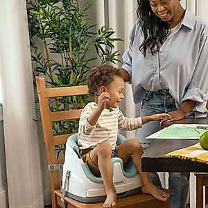 Ingenuity Baby Base 2-in-1 Booster Feeding and Floor Seat with Self-Storing Tray - Mist