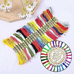 Honbay 3PCS Wooden Embroidery Floss Organizer Cross Stitch Floss Holder Wooden Board Sewing Floss Accessories with Holes for Craft DIY Sewing Storage (3 Style)