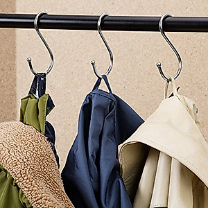 10 Pack S Shaped Hooks Stainless Steel Metal Hangers Hanging Hooks for Kitchen,Bathroom, Office, Work Shop, Garden, Indoor and Outdoor