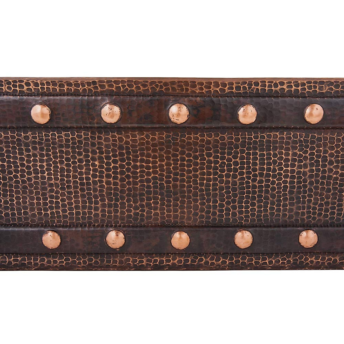 Premier Copper Products KASDB33229BS 33-Inch Hammered Copper Kitchen Apron Single Basin Sink with Barrel Strap Design, Oil Rubbed Bronze