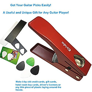 Guitar Picks Maker Picks Puncher Cutter with 2 PCS Starter Strip Sheets by Elrido - DIY Guitar Picks Punch Perfectly Cut Guitar Pick Every Time Cutter Professional Make Picks for Guitar Players