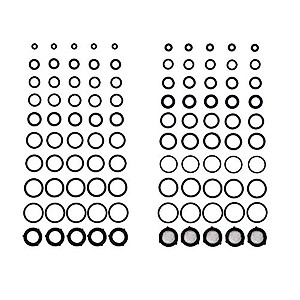 Tool Daily Pressure Washer O Rings Kit for Pump, Hose, Gun, Wand, Coupler, Adapter, Nozzle, 18 Sizes, 100 Pieces