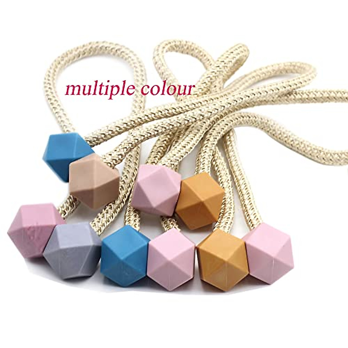 Anller 2 Pieces Magnetic Curtain Tiebacks, 16 Inch Decorative Curtain Holdbacks, Drapery Tiebacks for Window Décor, Purple & Blue