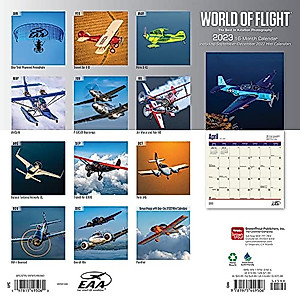 World of Flight EAA Airplanes | 2023 12 x 24 Inch Monthly Square Wall Calendar | BrownTrout | Aircraft Pilot Flying