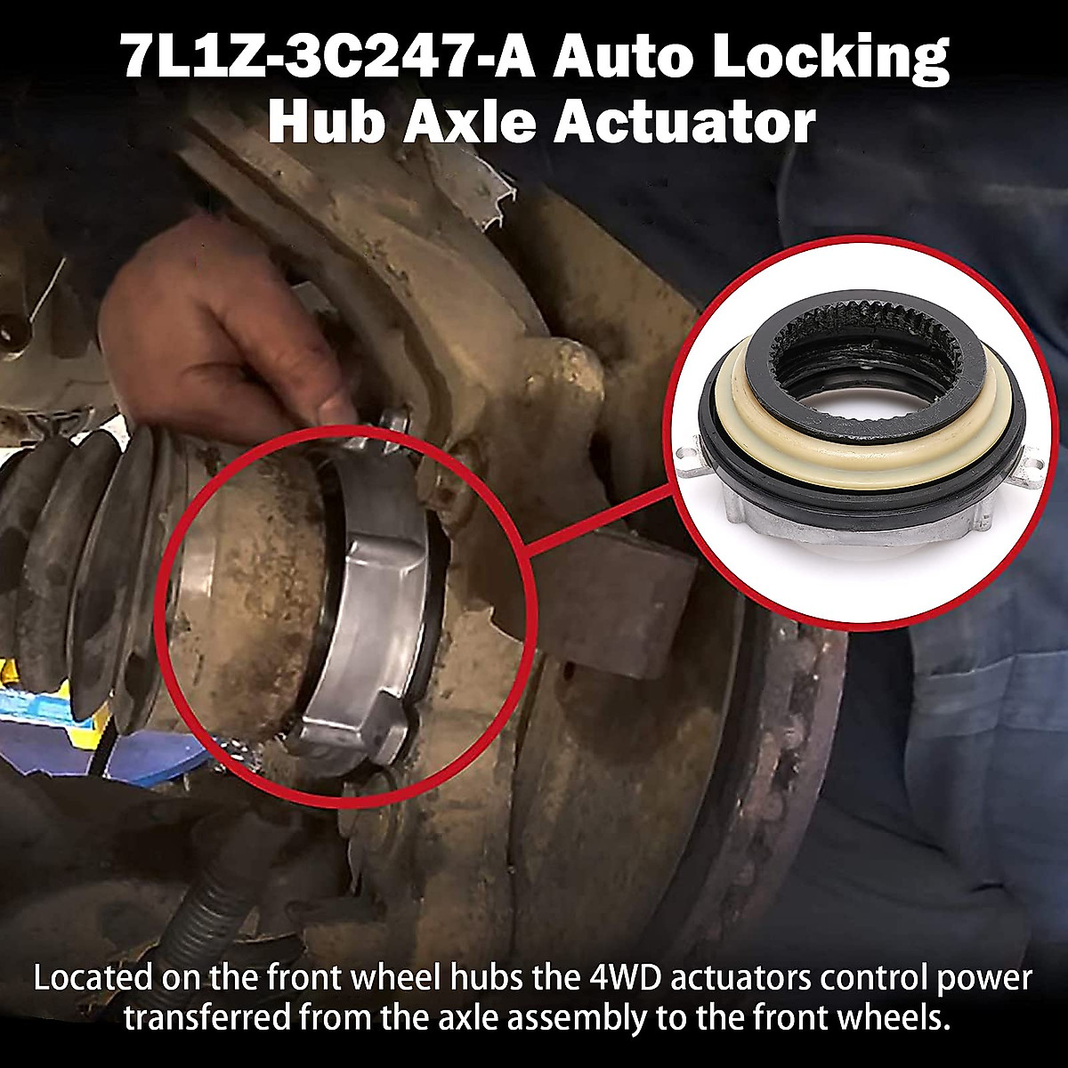 SHINEHOME 7L1Z-3C247-A Auto Locking Hub Axle Actuator 4x4 4WD IWE Fits Ford F150 2004-2015 Front Left Right 4-Wheel Hub Lock Actuator for Ford Expedition 2003-2015, Lincoln Navigator 2003-2015