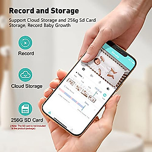Simyke Smart Video Baby Monitor WiFi Smart Phone 1080P Camera,AI Detection,Cry Monitor and Lullabies,HD Night Vision,Two-Way Audio,Cloud & SD Card Storage,Connect Smart Watch App Control