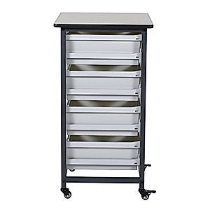 LUXOR MBS-SR-4L Mobile Bin System - Single Row Gray 20 L x 17 125 W x 37 5 H