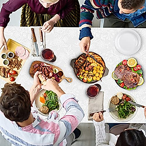 HEIPINIUYE 3 Pack Plastic Lace Tablecloth 54 X 108 Waterproof Disposable Lace Table Cover for Wedding Party Birthday Camping Bridal Shower Lace Paper Tablecloth