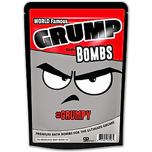 Giant Grump Bath Bombs XL Bath Balls Funny Bathbombs for Men Black and Blue Bath Fizzers Fun Old Man Gags Stocking Stuffers for Dads Grandpa Gags 2 Pack