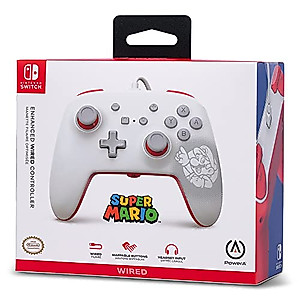 PowerA Enhanced Wired Controller for Nintendo Switch - Mario White