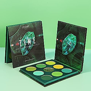 Docolor Eyeshadow Palette 9 Colors Gemstone Shadow Palette Highly Pigmented Mattes Shimmers Naked Smokey Glitter Cream Colorful Powder Blendable Long Lasting Waterproof Makeup Palette-Green