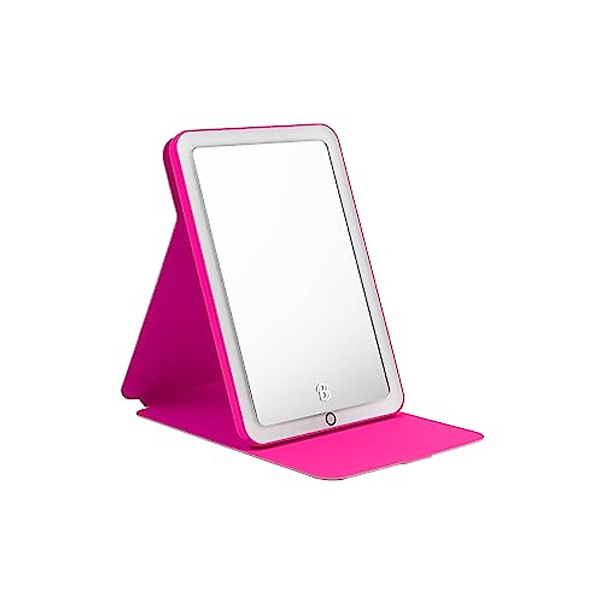 eKids Barbie Travel Mirror with Light and Adjustable Stand, Shatterproof Makeup Mirror with Rechargeable Battery, Designed for Fans of Barbie Accessories and Gifts