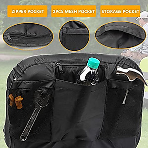 TICSEA Riding Lawn Mower Seat Cover,Waterproof Tractor Seat Cover fits Tractor Seat Backrests 14.5" - 18" H Without Armrests, Approx 18.5" W