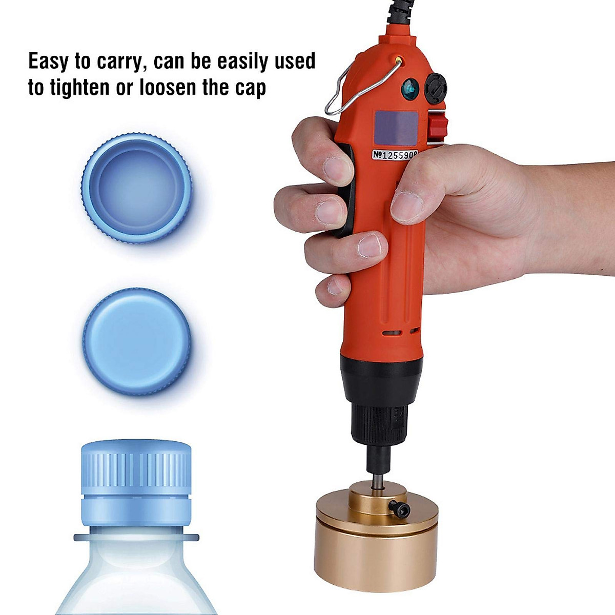 Bottle Capping Machine,220V Handheld Electric Bottle Capping Caps Sealer Sealing Capper Machine 10-50mm (EU plug)
