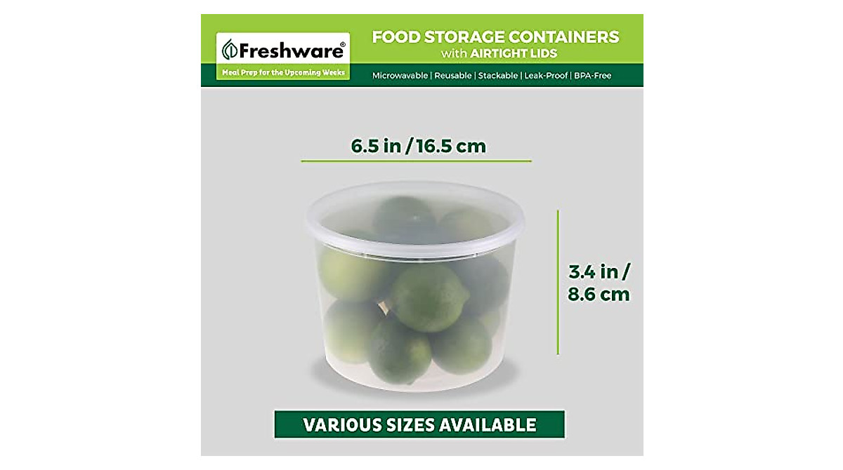 Freshware 12 Pack 48 oz Food Storage Containers
