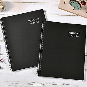 Planner 2023-2024 - Weekly and Monthly Planner, July 2023 - June 2024, 8'' x 10'', 2023-2024 Academic Planner with Monthly Tabs, Twin-Wire Binding, Thick Paper, Flexible Cover - Classic Black