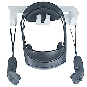 CNBEYOUNG VR Headset Wall Mount Storage Stand Hook Compatible with Quest 2 Pro Quest 3, Valve Index, PSVR 2, HTC Vive, Pico 4, Pimax VR MR XR Headsets and Controllers (White)