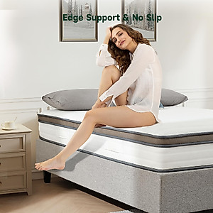 Z-hom Twin Mattress Bed in a Box, 10 Inch Cooling Memory Foam Spring Mattress Twin Size, Hybrid Innerspring Mattress Twin, Medium Soft Twin Mattresses for Silent Sleep, White