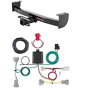 Curt 13264 56349 Class 3 Trailer Hitch 2-Inch Receiver with 4-Way Flat Custom Wiring Harness Bundle