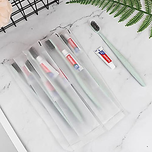 Xuezoioy Disposable Toothbrushes with Toothpaste,60Pack Green Individually Wrapped Disposable Travel Toothbrushes Kit in Bulk for Homeless,Nursing Home,Hotel,Charity