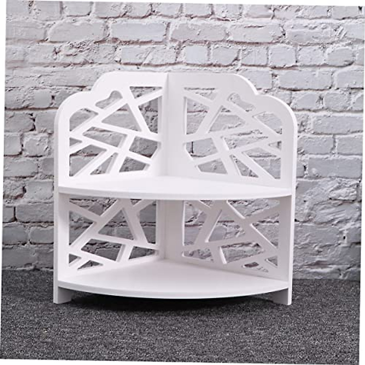 Yardwe Bathroom Racks Organizer Rack Shelf Board Floor Corner Shelf Bath Shelf Basket Shower Shelf Caddy Hollow Bathroom Rack Bathroom Storage Rack Shelf Bathroom Corner Frame Wpc White