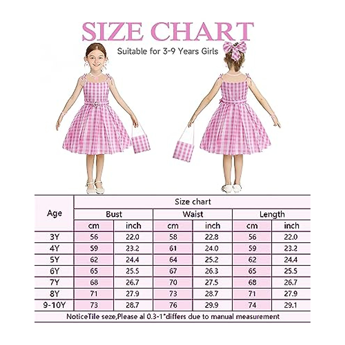 MITUN SEMI 3T-10 Years Pink Dress for Girls, Pink Clothes for Girls, Pink Costume Cosplay Dress Up Kids Outfits