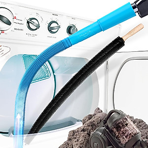 Holikme 2 Pieces Dryer Vent Cleaner Kit, Dryer Lint Vacuum Attachment and Flexible Dryer Lint Brush, Vacuum Hose Attachment Brush, Blue