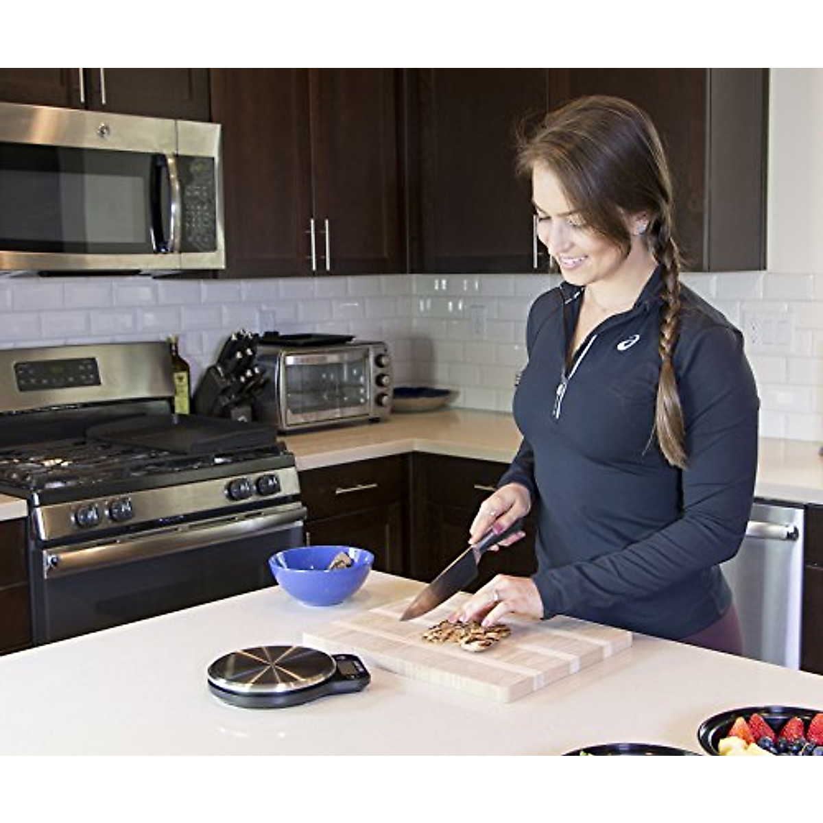 INEVIFIT Digital Kitchen Scale, Highly Accurate Multifunction Food Scale 13 lbs 6kgs Max, Clean Modern Black with Premium Stainless Steel Finish. Includes Batteries