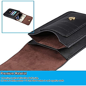 Vihhad Phone Holster for Samsung Galaxy S23 Ultra S23 S23 Plus A13 A32 A53 5G A03S A12 A04S Note 20 Ultra iPhone 13 Pro Max 12 11 G 5G 2022 Leather Belt Loop Holsters Pouch Card Holder Case