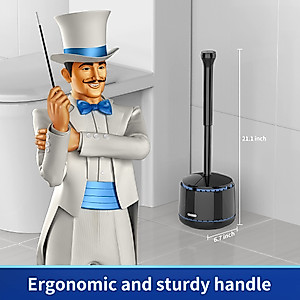 MR.SIGA Toilet Plunger with Holder, Heavy Duty Toilet Plunger and Holder Combo for Bathroom Cleaning, Black