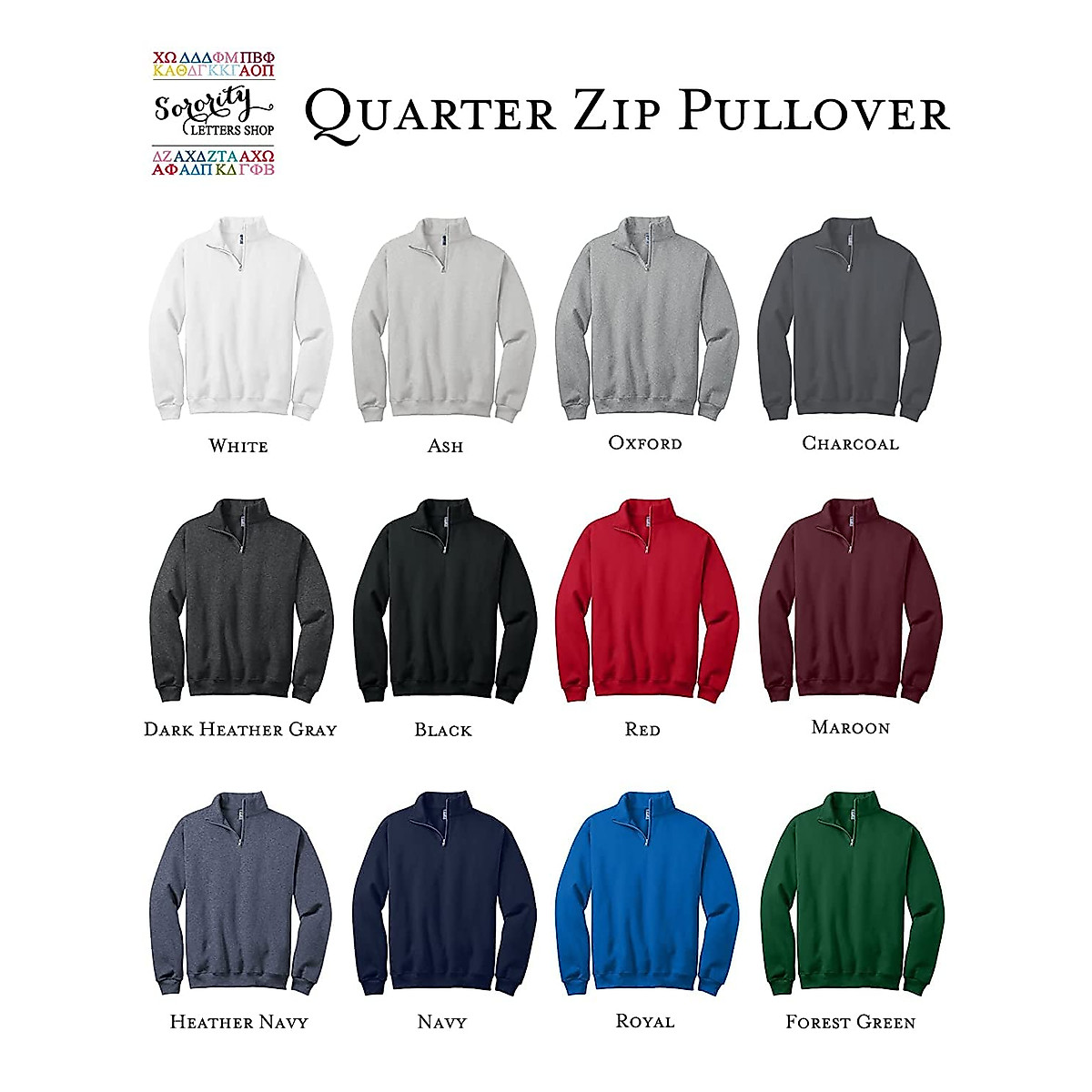 Kappa Alpha Theta Quarter Zip Cadet Collar Sweatshirt - Kappa Allpha Theta Sorority Merchandise - Theta Sweatshirt (as1, alpha, l, regular, regular, Ash & Black)
