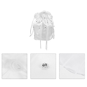 Veemoon Bride Handbag Bridal Handbag Bag White Pearl Bride Drawstring The Flowers Bridesmaid Handbag