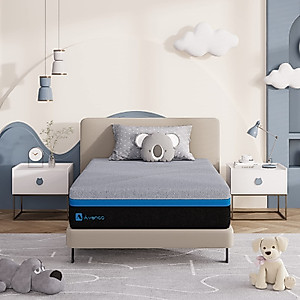 Avenco Twin Mattress, 10 Inch Mattress in a Box Twin Size with Gel Memory Foam & Breathable Cover, Pressure Relieving, Twin Bed Mattress Medium Firm Supportive, CertiPUR-US Certified