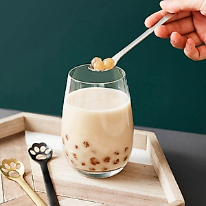 Stainless Steel Coffee Spoons, Cat Paw Teaspoons Hollow Stirring Spoons, Mixing Spoons Dessert Spoons Kitchen Accessories(Hollow Cat Paw,silver)