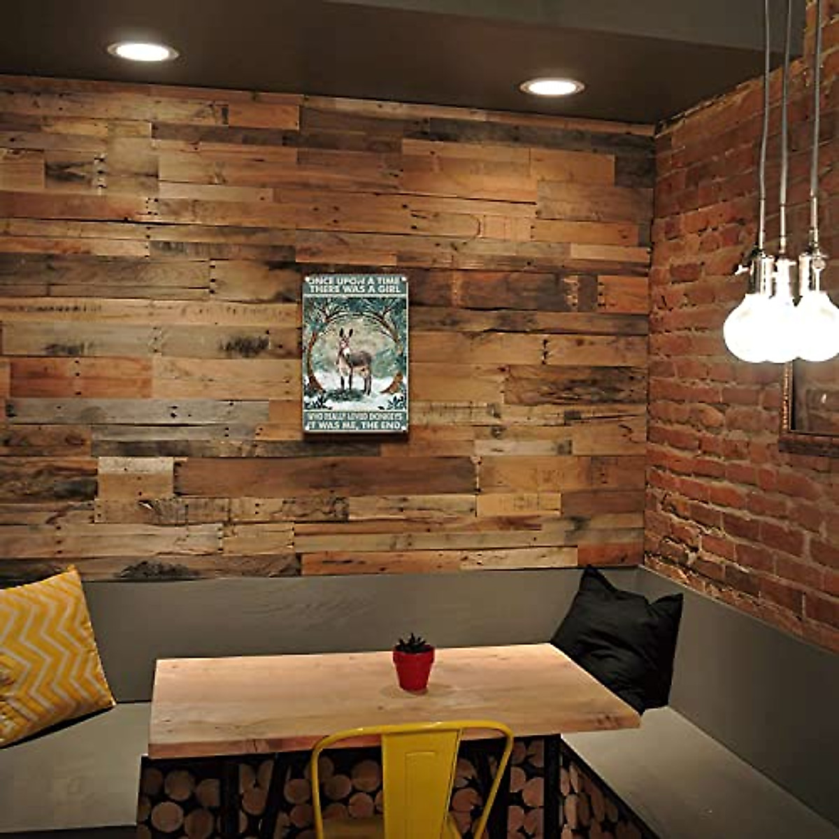 Tin Sign Once Upon A Time There Were A Girl Who Really Loved Donkey Tin Sign Metal Wall Decor for Garden Bars Restaurants Cafes 8×12inch/Tin Sign