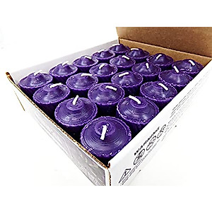 Purple Plumeria Scented Votive Candles - 15 Hour Long Burn Time - Textured Finish - Box of 20